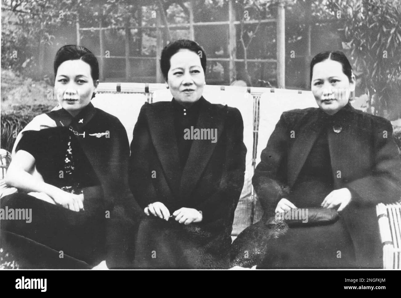 Madame Chiang Kai-shek, left, is seen with her sisters Ai Ling, center ...