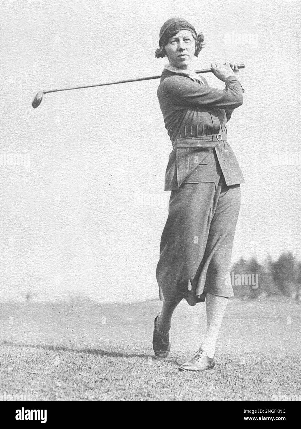 Golf champion Joyce Wethered, of Devon, England, swings a club in 1932 ...