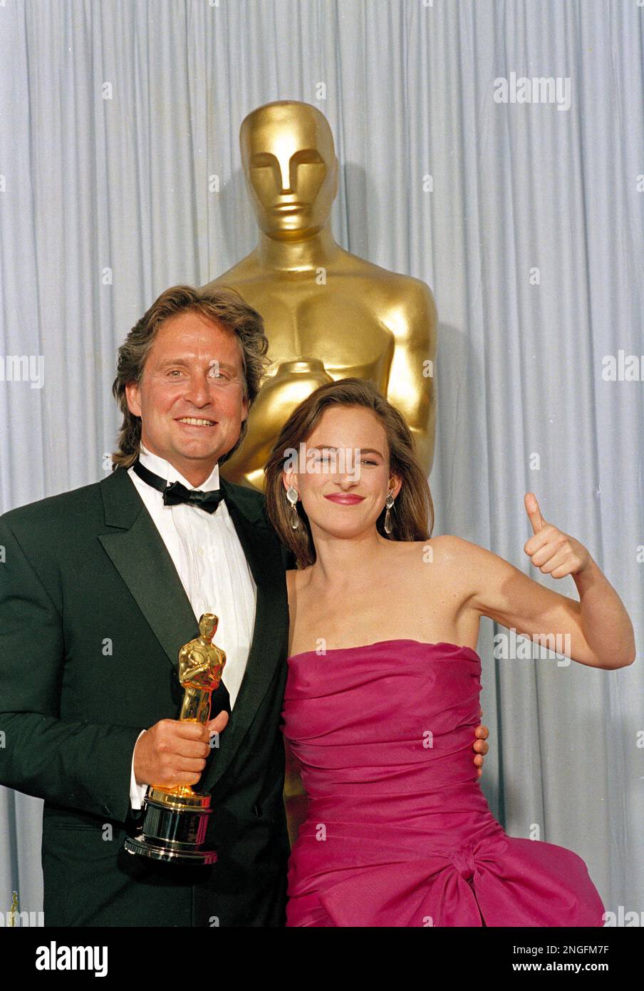 Oscar-winner Michael Douglas, left, poses with actress Marlee Matlin ...