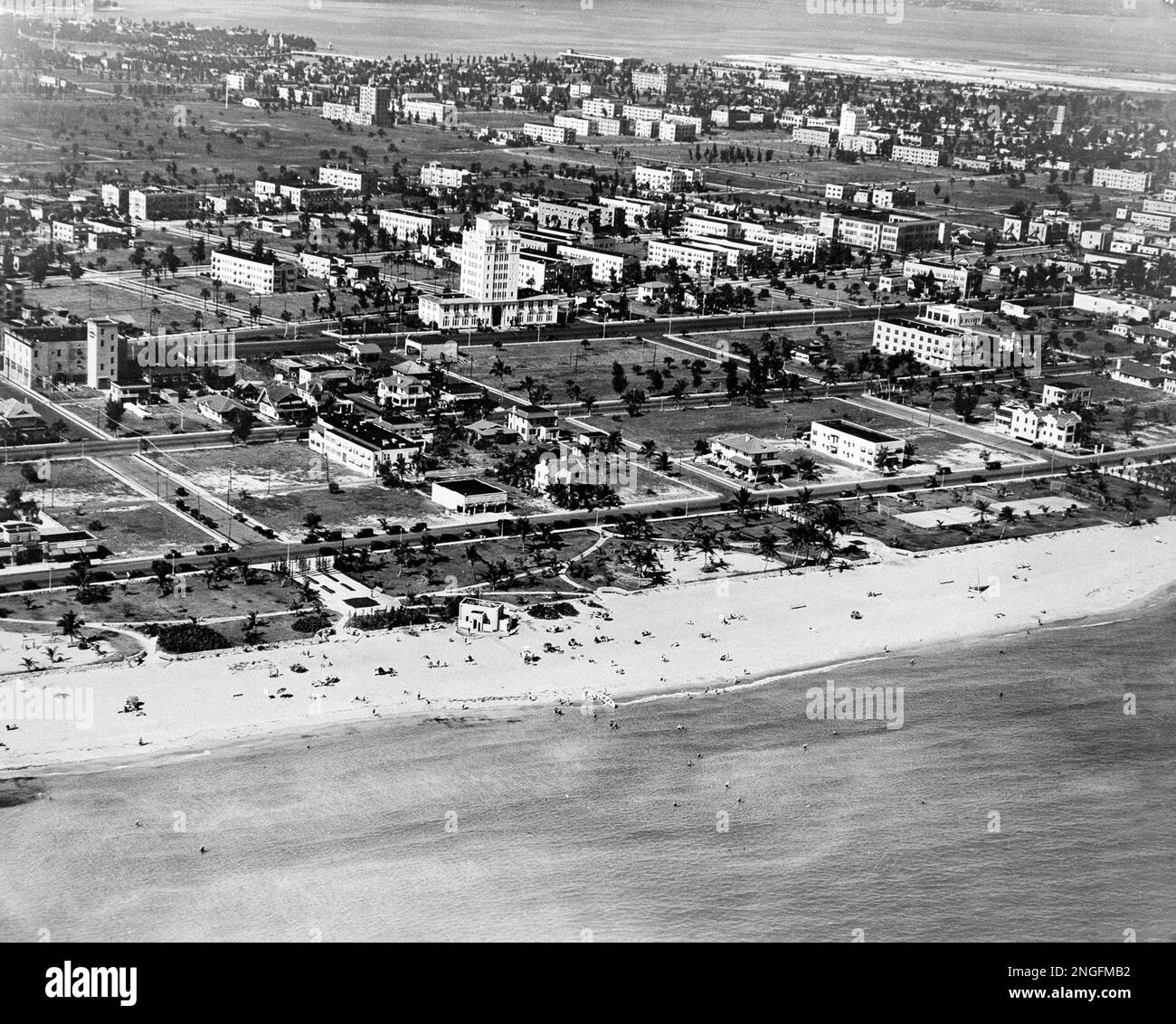 This aerial view shows Miami Beach in Miami, Fla., in 1928. The City ...