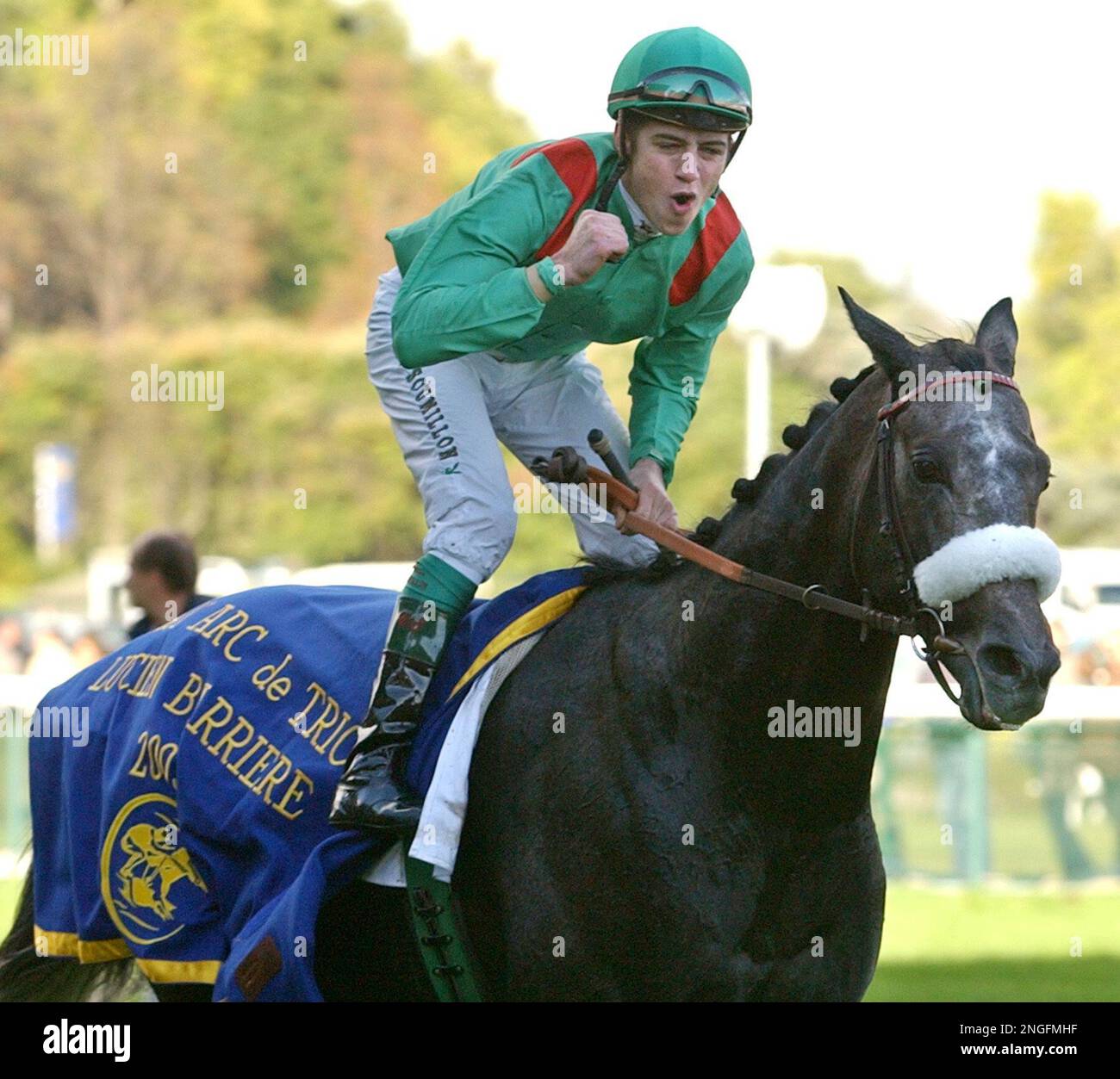 French jockey Christophe Soumillon, riding Dalakhani, reacts after ...