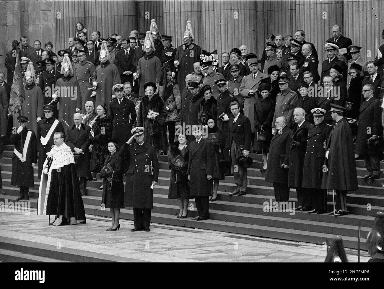 Members of the British Royal Family, heads of state and members of ...