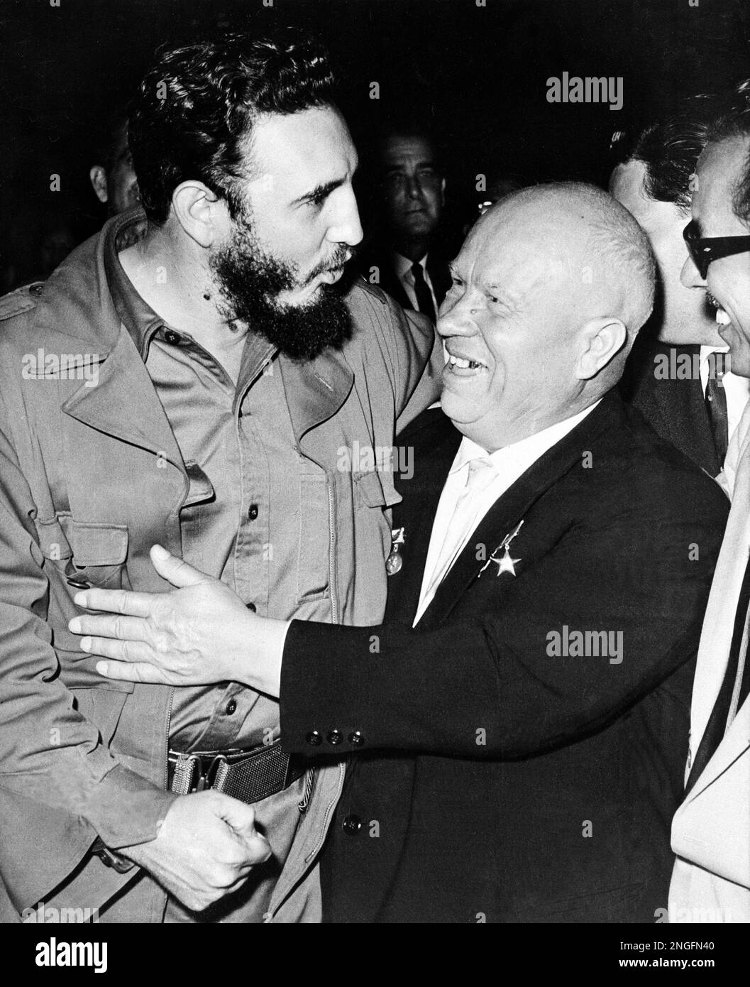 Cuban President Fidel Castro, left, and Soviet Premier Nikita ...