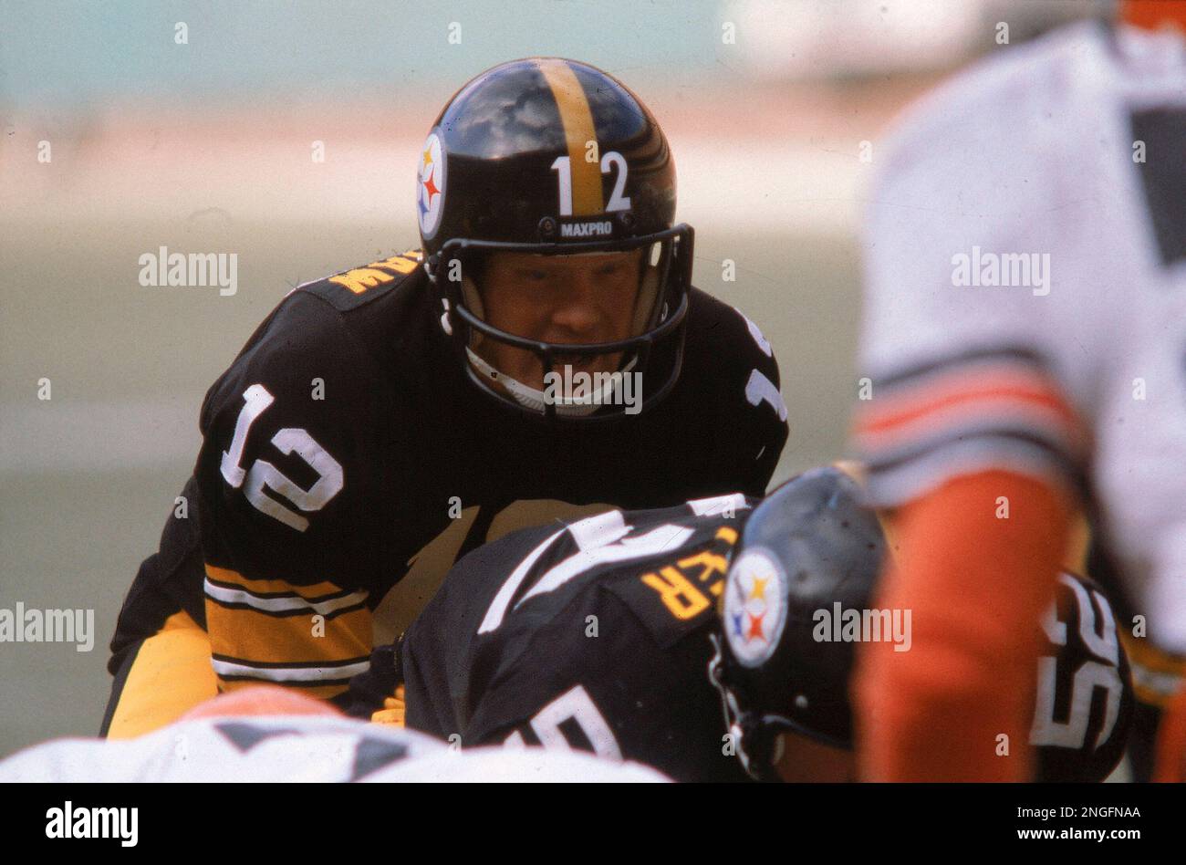Pittsburgh Steelers quarterback Terry Bradshaw (12) is shown in action ...