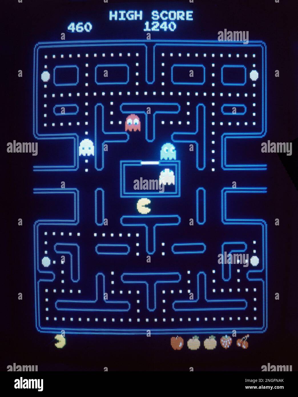 This close up view of a monitor shows the electronic video game Pac-Man in 1983. (AP Photo Stock ...