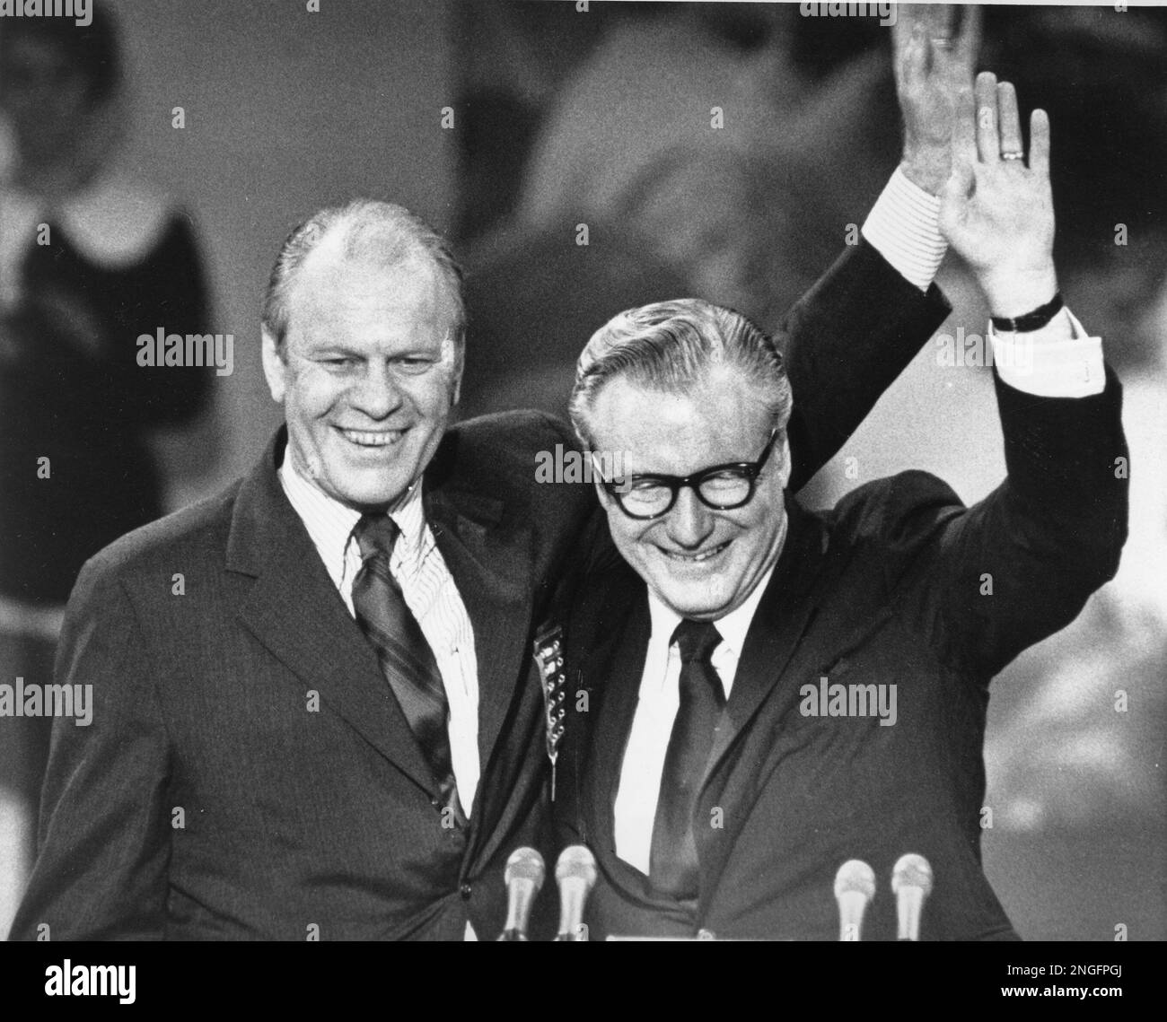 Convention chairman Gerald R. Ford, R-Mich., left, introduces New York ...