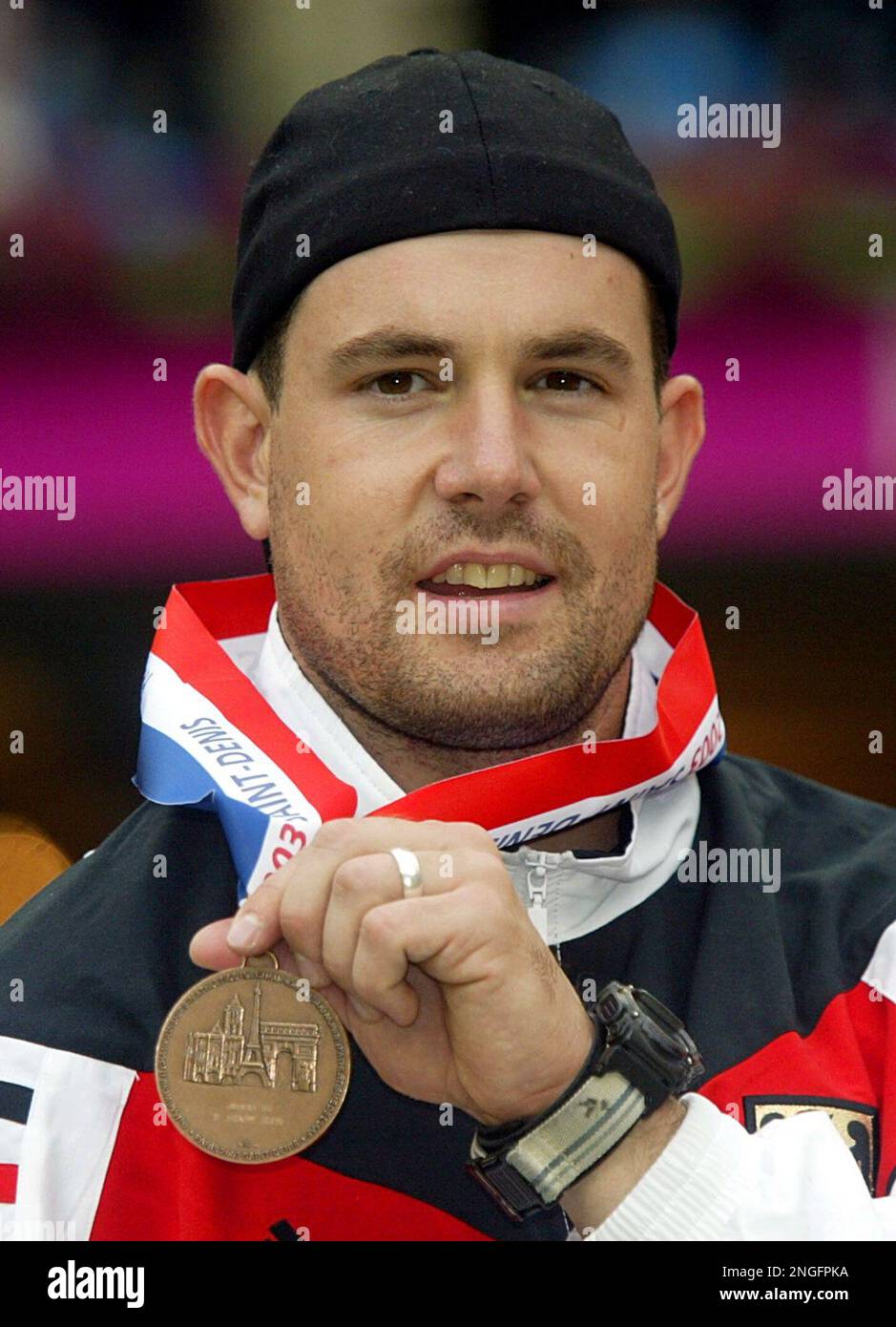 Boris Henry of Germany displays the bronze medal he won in the Men's ...