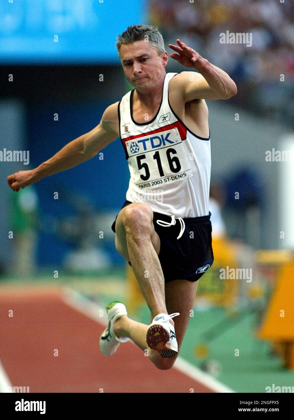 Jonathan Edwards of Britain competes in the triple jump final at the ...
