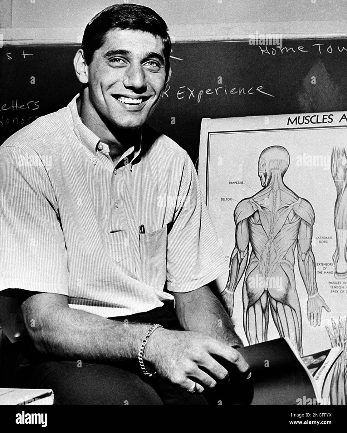 Joe Namath, University of Alabama quarterback, is shown during a class ...