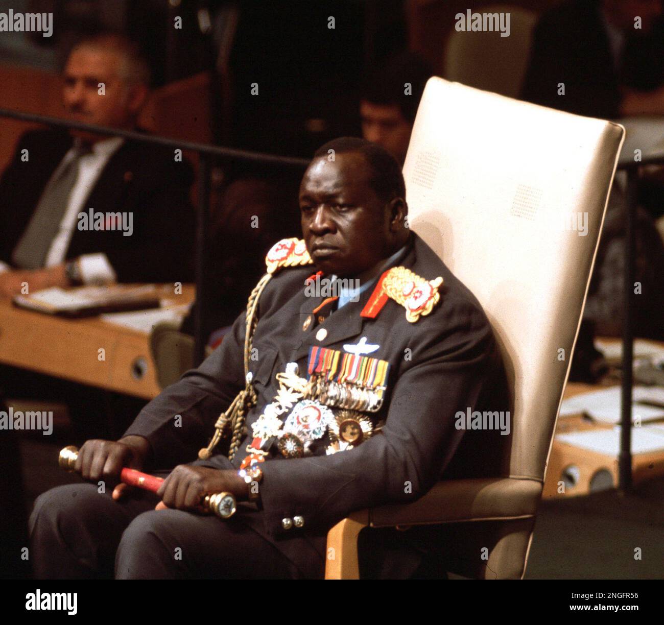 Ugandan President Idi Amin is seen at the United Nations headquarters ...