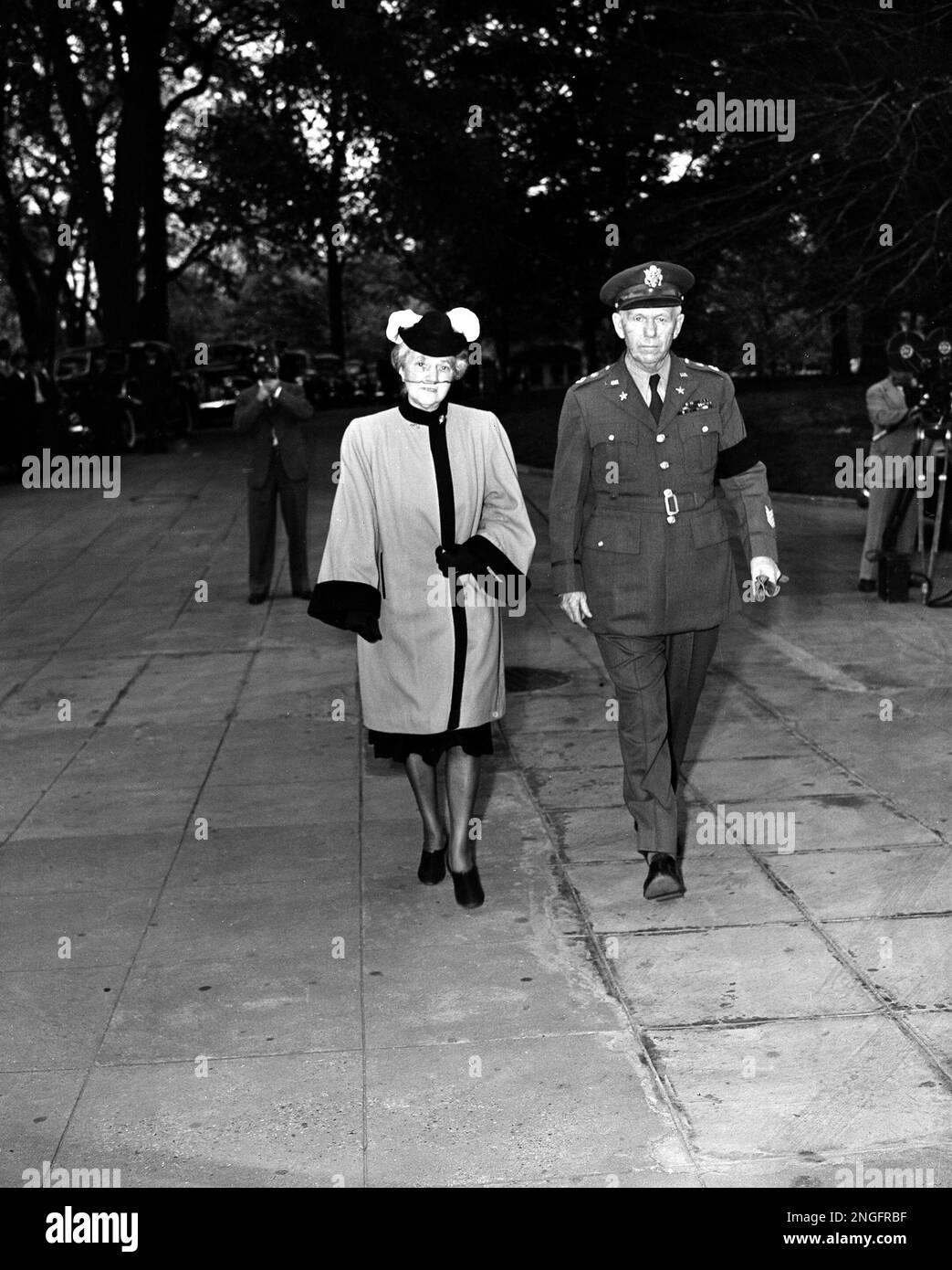 U.S. Army Chief of Staff, General George C. Marshall, is accompanied by ...