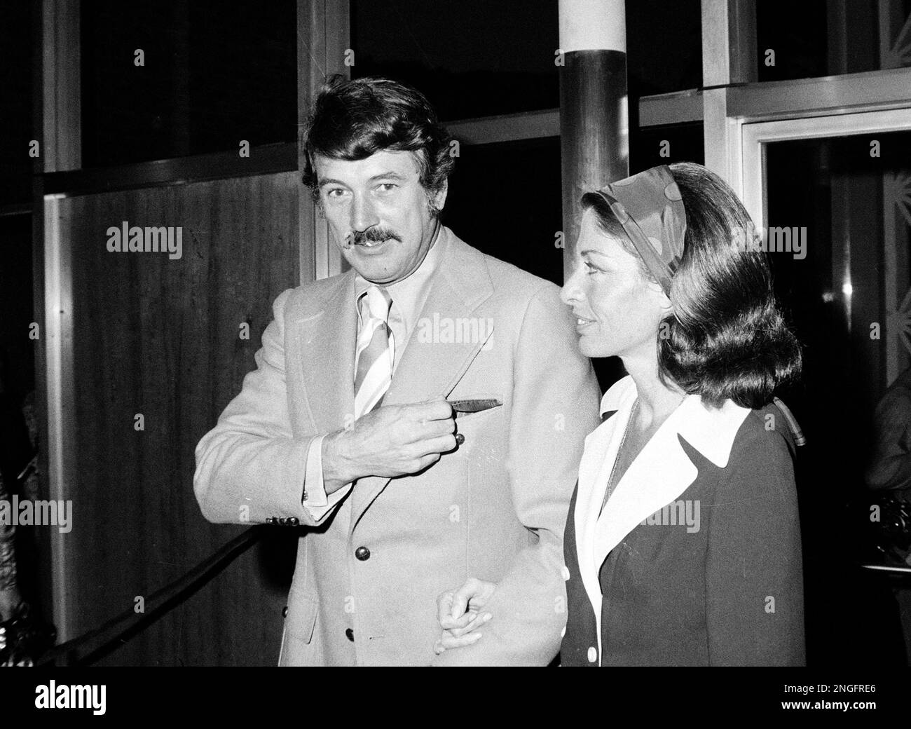 Actor Rock Hudson and tennis player Florence Allen arrive for the movie ...
