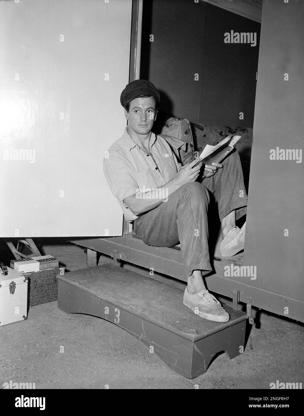 Actor Rock Hudson, dressed for his part as a sea captain in "Twilight ...
