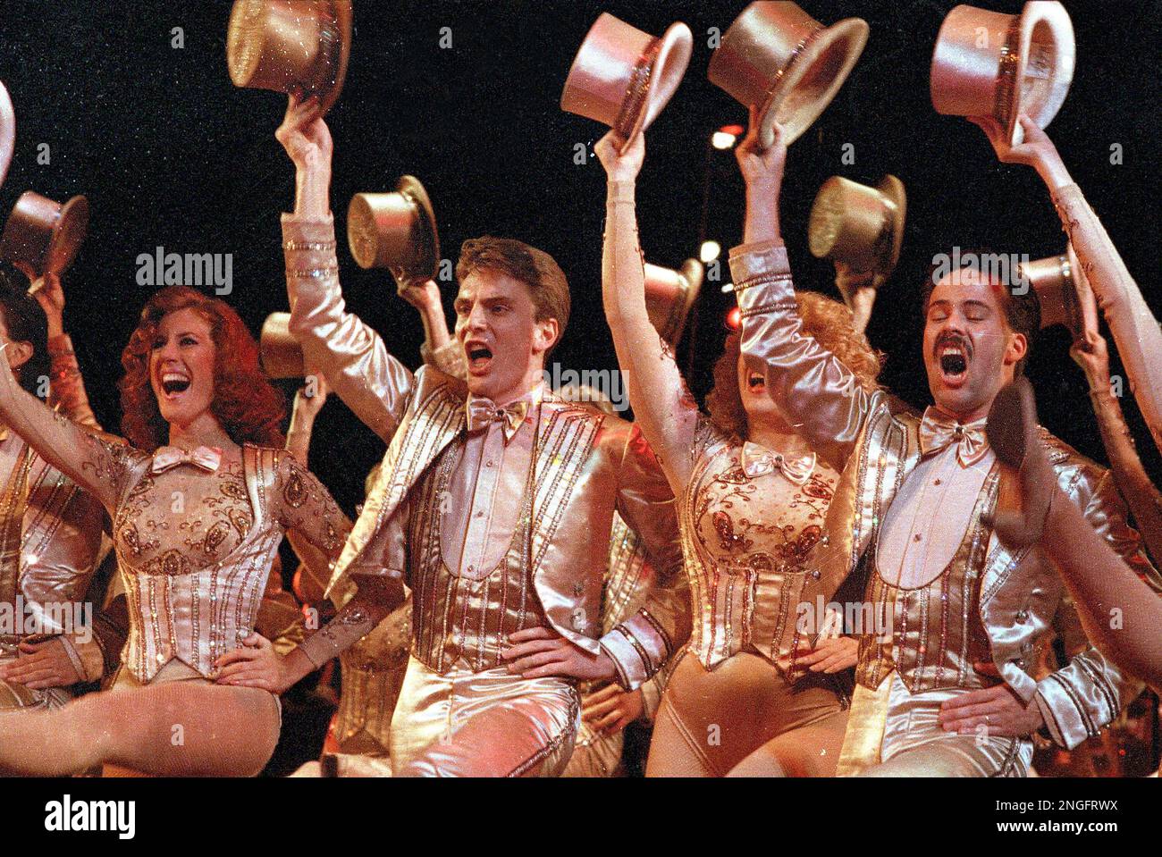 Cast members of New York's longest-running musical on Broadway, "A ...