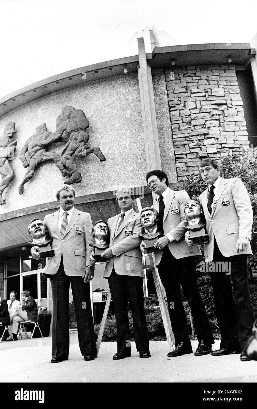 National Pro Football Hall of Fame inductees, from left, Dick Butkus ...