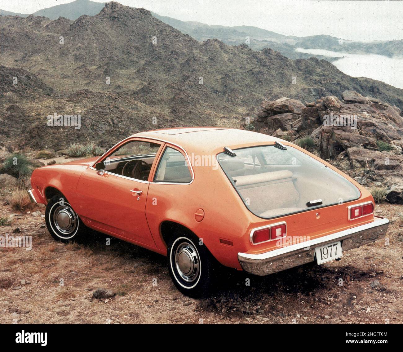 A two-door hatchback model of the Ford Pinto is shown in this 1976 ...