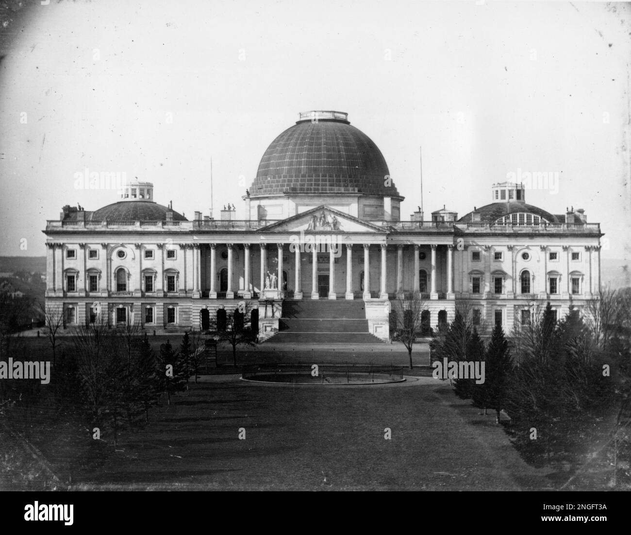 This daguerreotype photograph by John Plumbe Jr., shows the east front ...