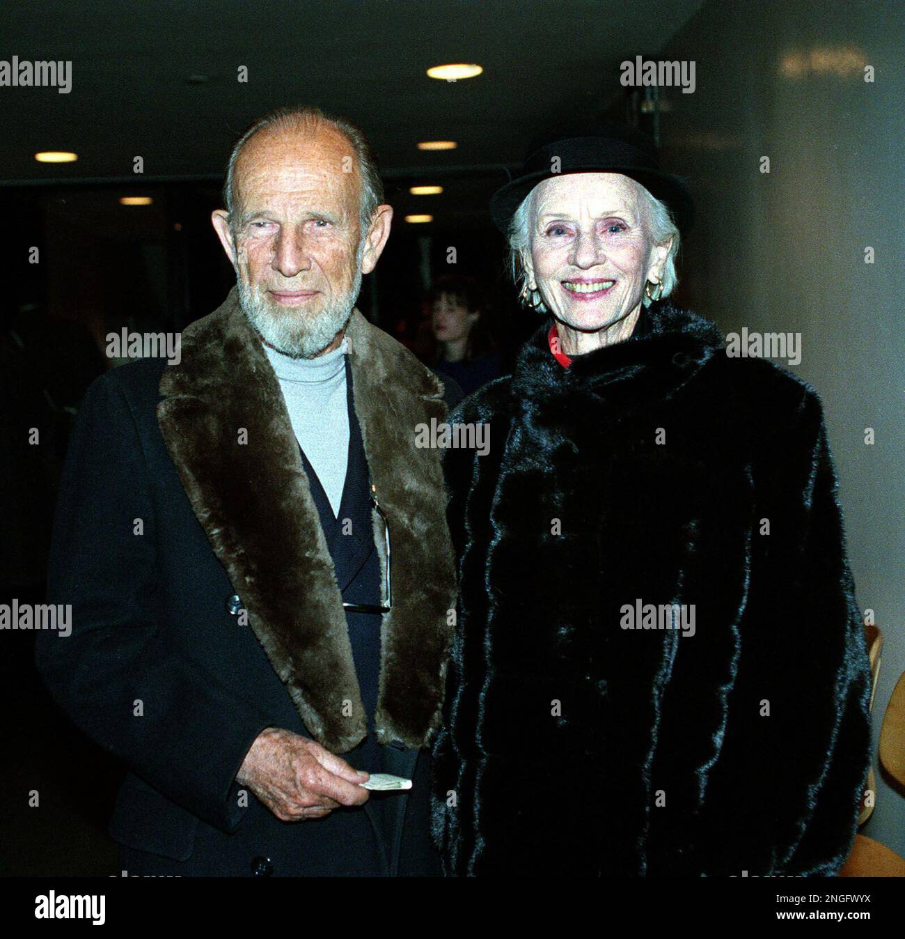 Actor Hume Cronyn, left, and his wife, actress Jessica Tandy, pose in ...
