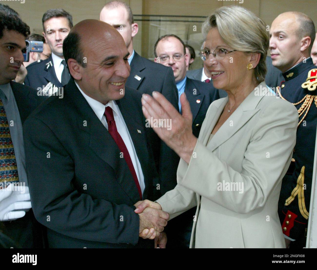 French Defense Minister Michele Aliot-Marie welcomes her Israeli ...