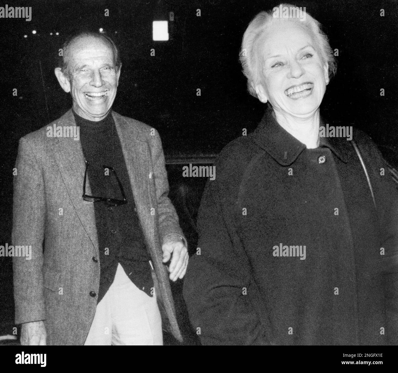 Actor Hume Cronyn, left, and his wife, actress Jessica Tandy, arrive at ...