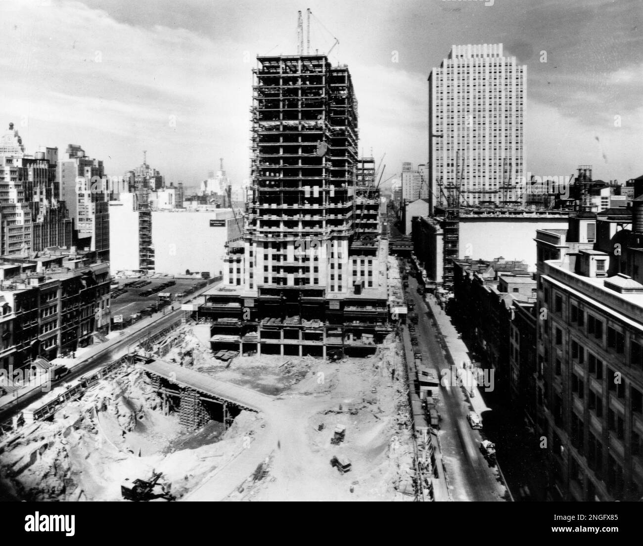 The construction site of the projected 70-story RCA Building at ...