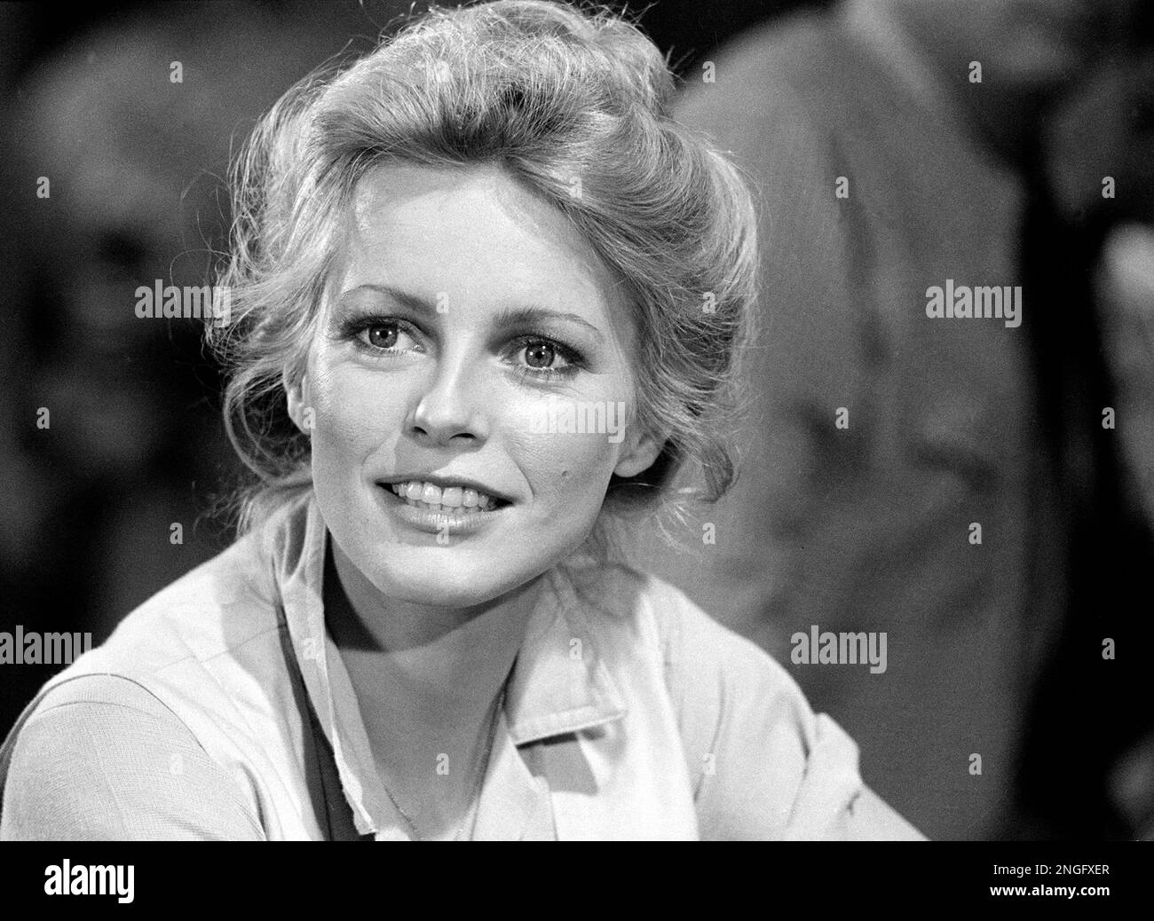 Actress Cheryl Ladd is shown on the set of the television series ...