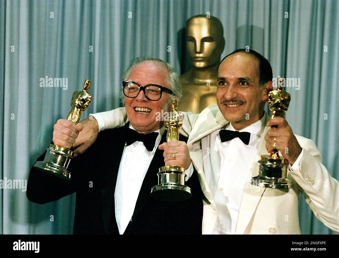 Director Richard Attenborough, left, and actor Ben Kingsley pose with ...