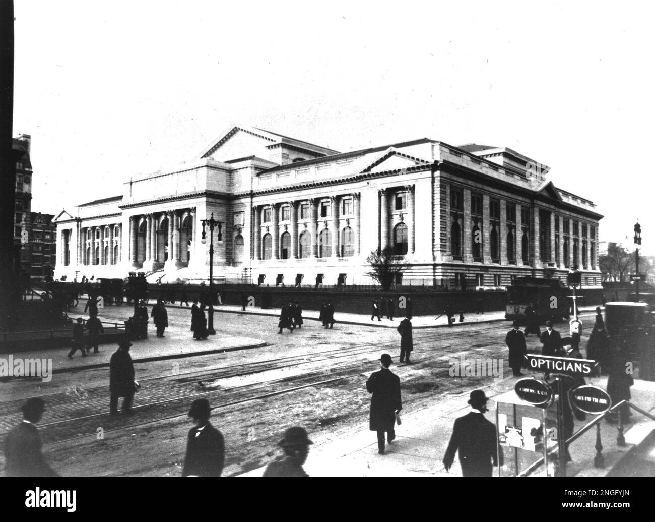 This is a 1907 view of the uncompleted New York Public Library from ...