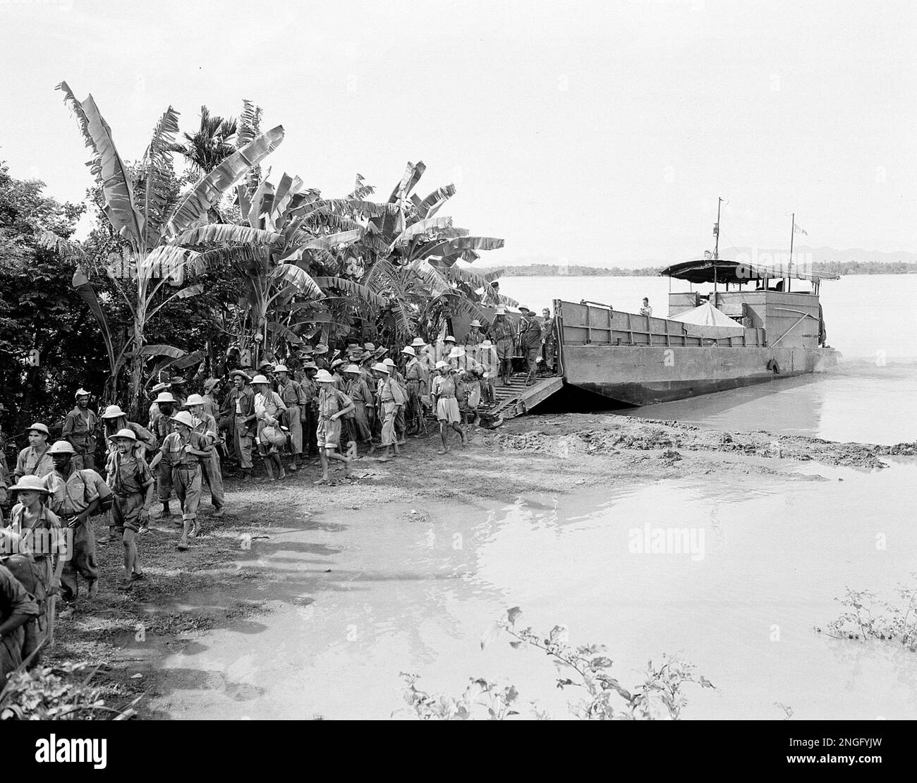 Troops of the French-Indochinese Union army, being released by the ...