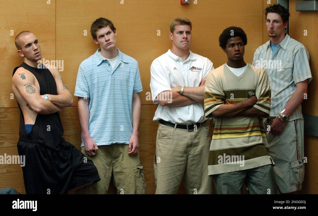 Iowa State University basketball players Jake Sullivan, from left, John ...