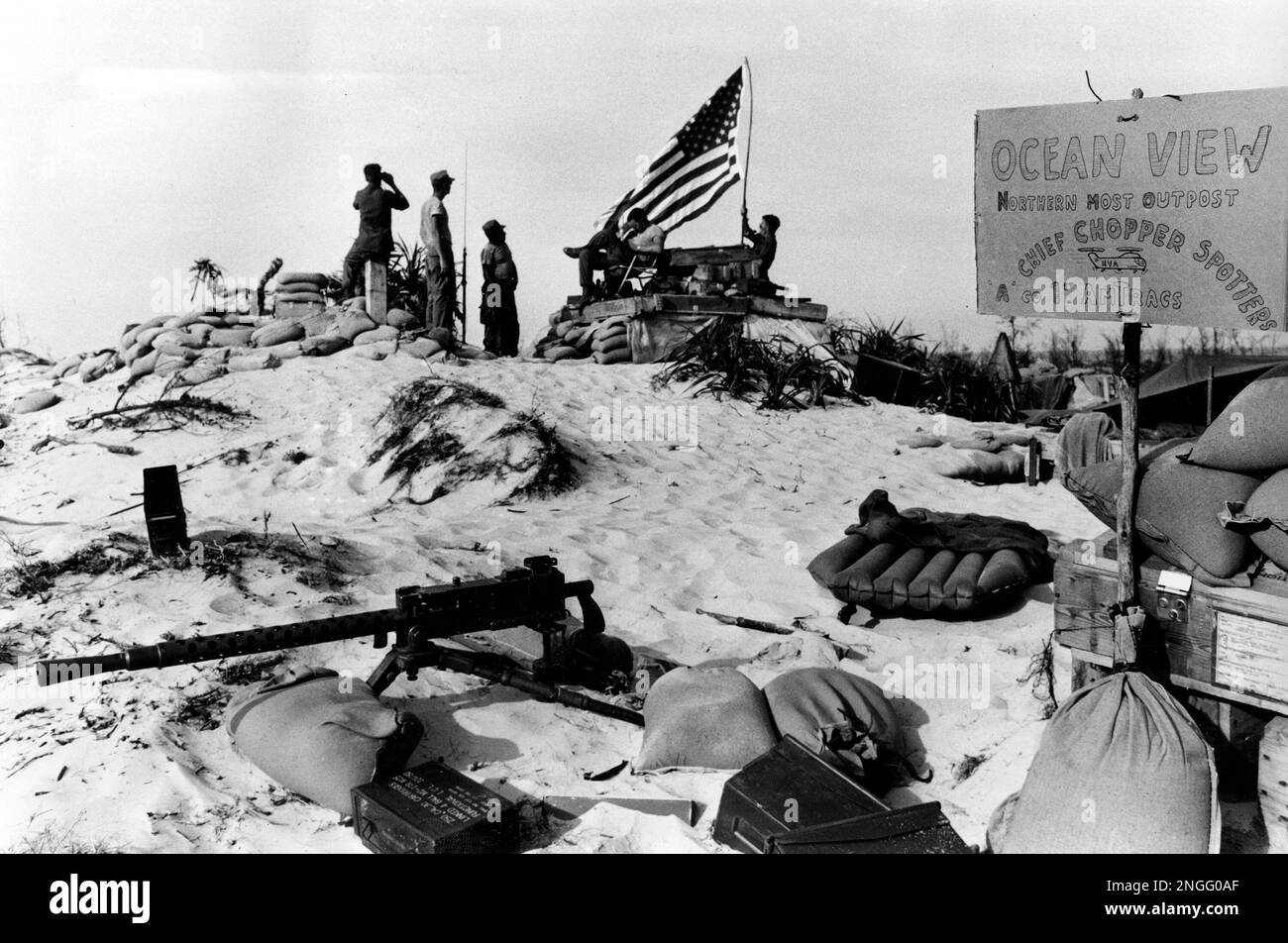 U.S. Marines fly the Stars and Stripes over a small outpost nicknamed ...