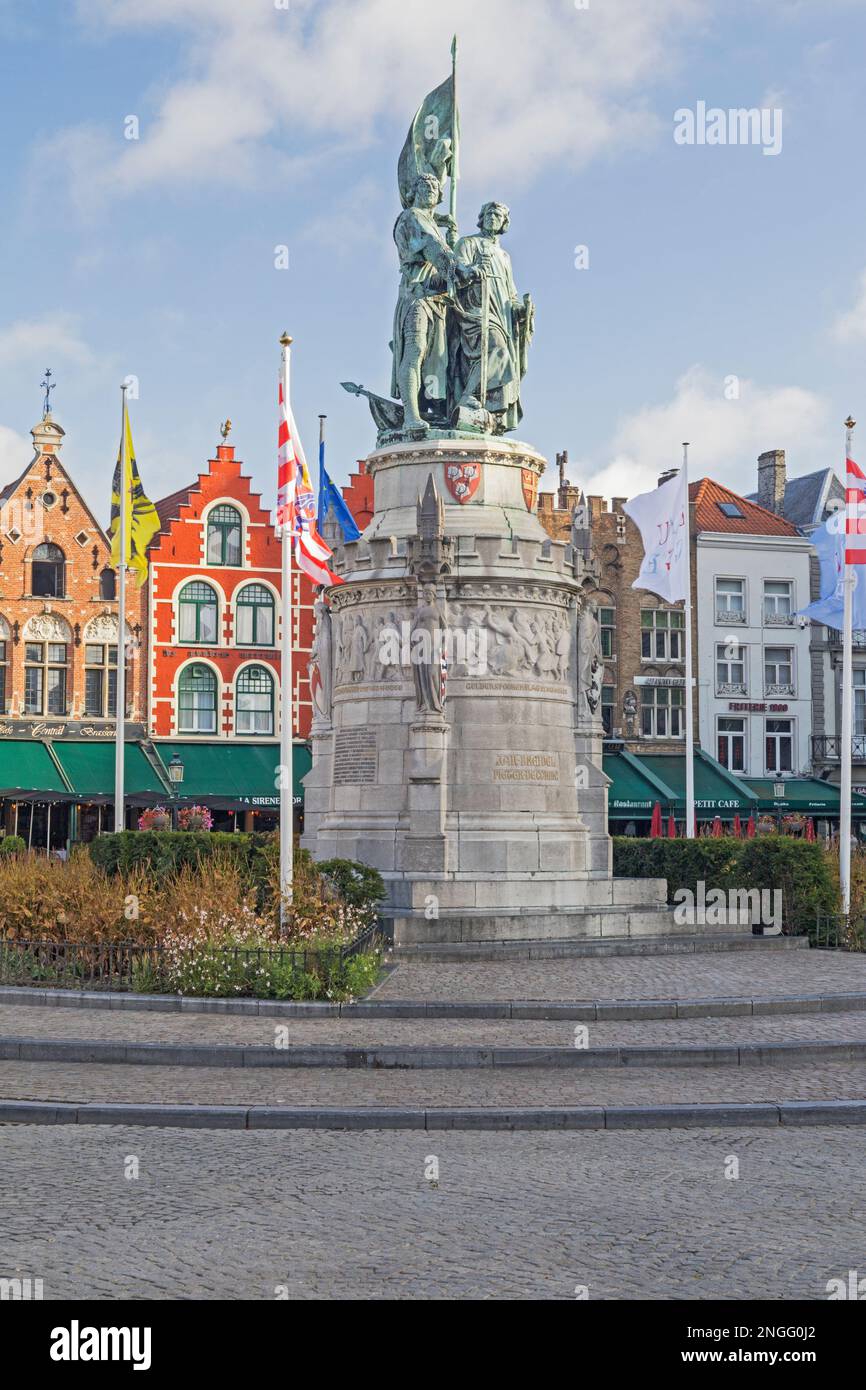 Statue of Jan Breydel and Pieter de Coninek, two local heroes, erected ...