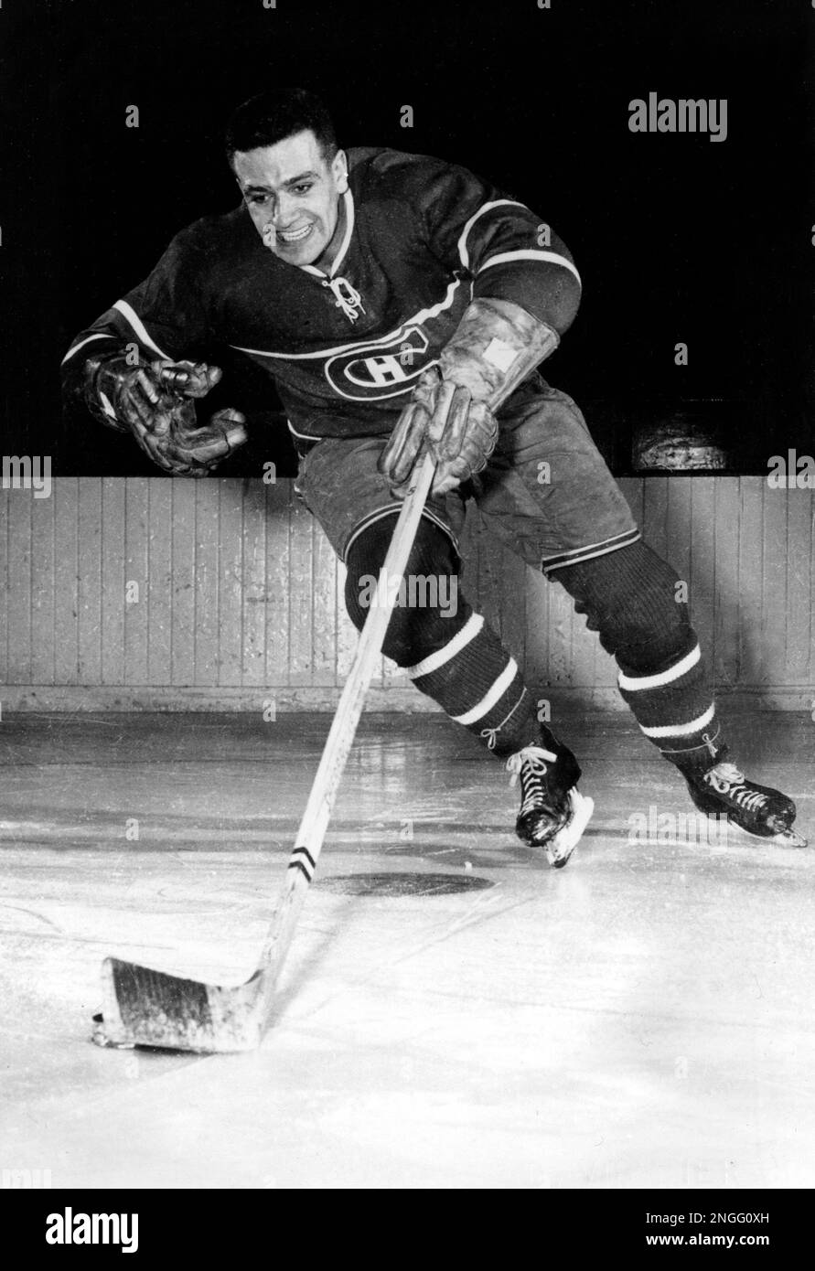 Bernie "Boom Boom" Geoffrion, of the Montreal Canadiens and leading ...