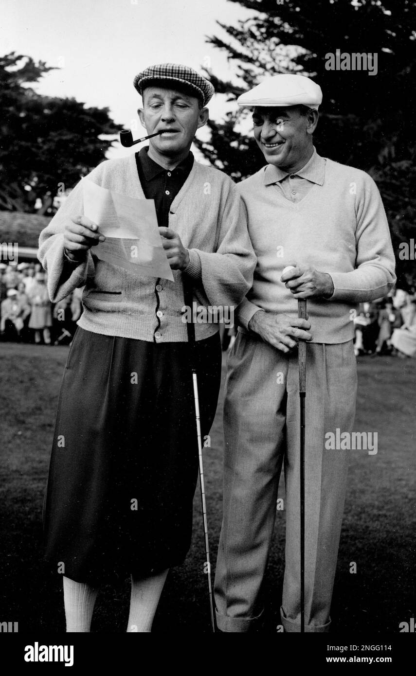 Bing Crosby explains course rules in jest to Ben Hogan, right, just ...