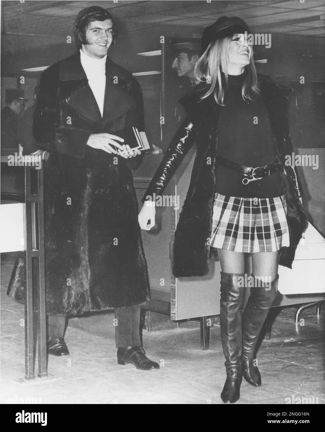 Actress Brigitte Bardot and her new escort, French student Patrick ...