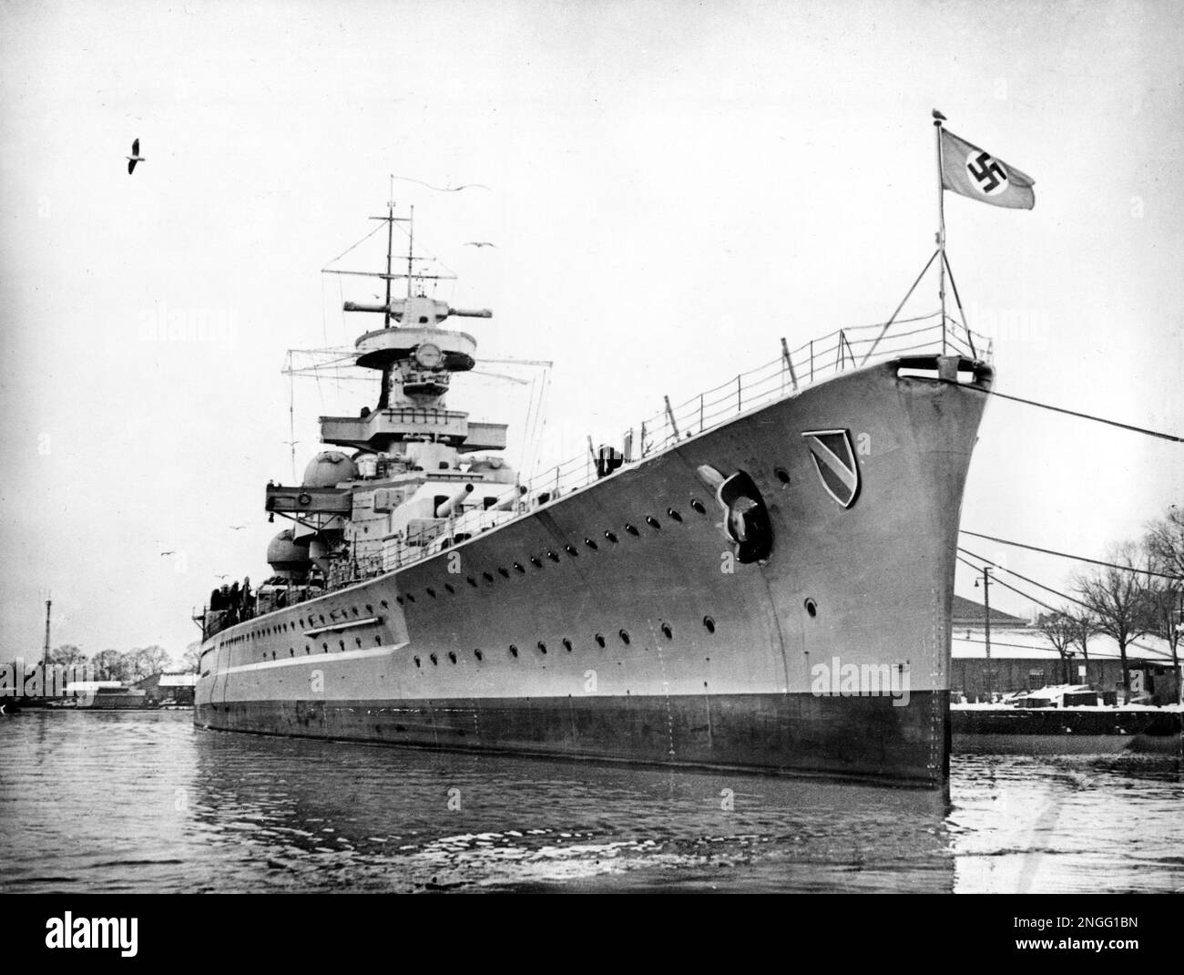 The 26,000-ton German battleship Scharnhorst is shown at the ...