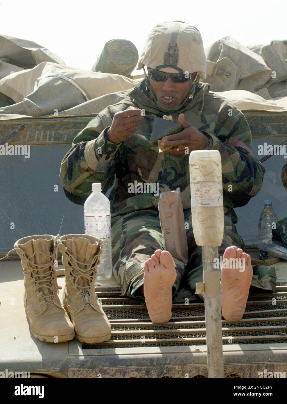 Marine 1st Sgt Calvin Smith Jr from Oceanside, Ca, of the 3rd Batallion ...