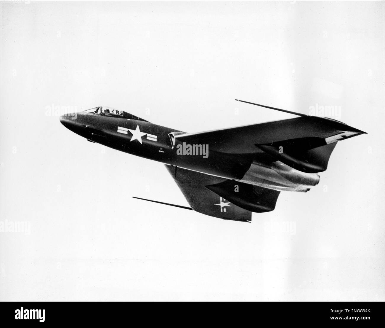The U.S. Navy's newest acquisition, the Vought XF7U-1 Cutlass, streaks ...