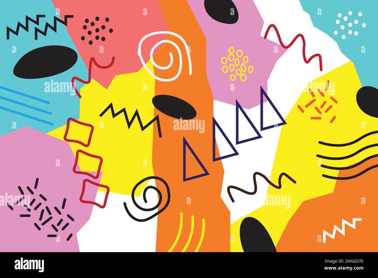 Creative doodle art header with different shapes and textures Stock ...