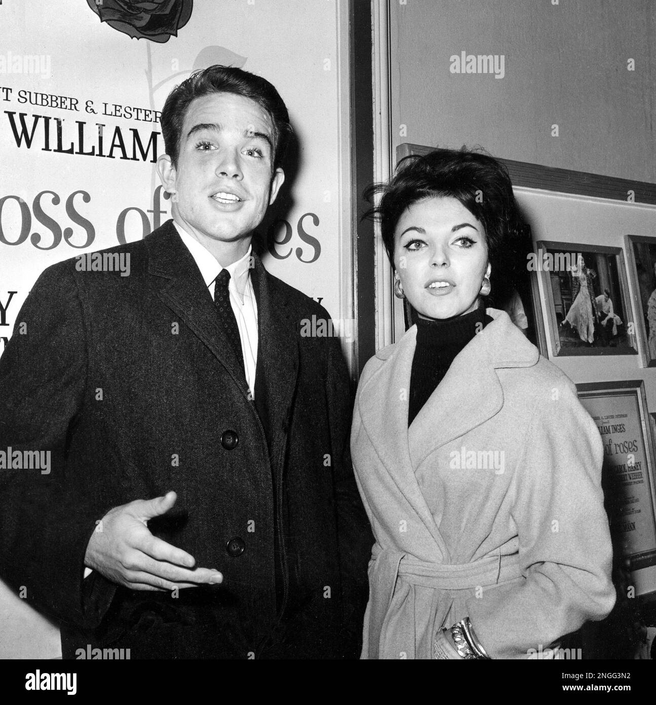 British actress Joan Collins and actor Warren Beatty are seen in the ...