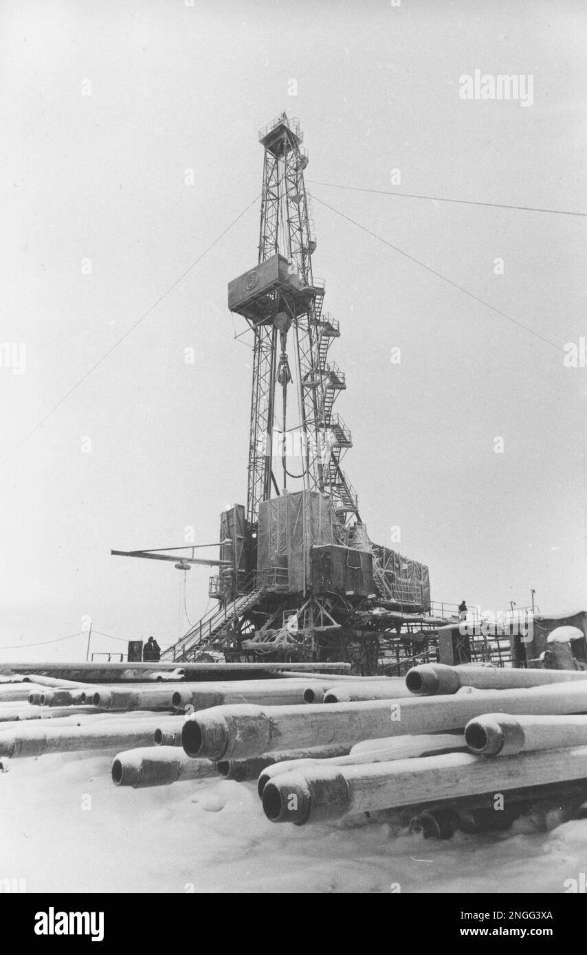 An oil rig near Surgut in western Siberia, Russia, is seen in the ...