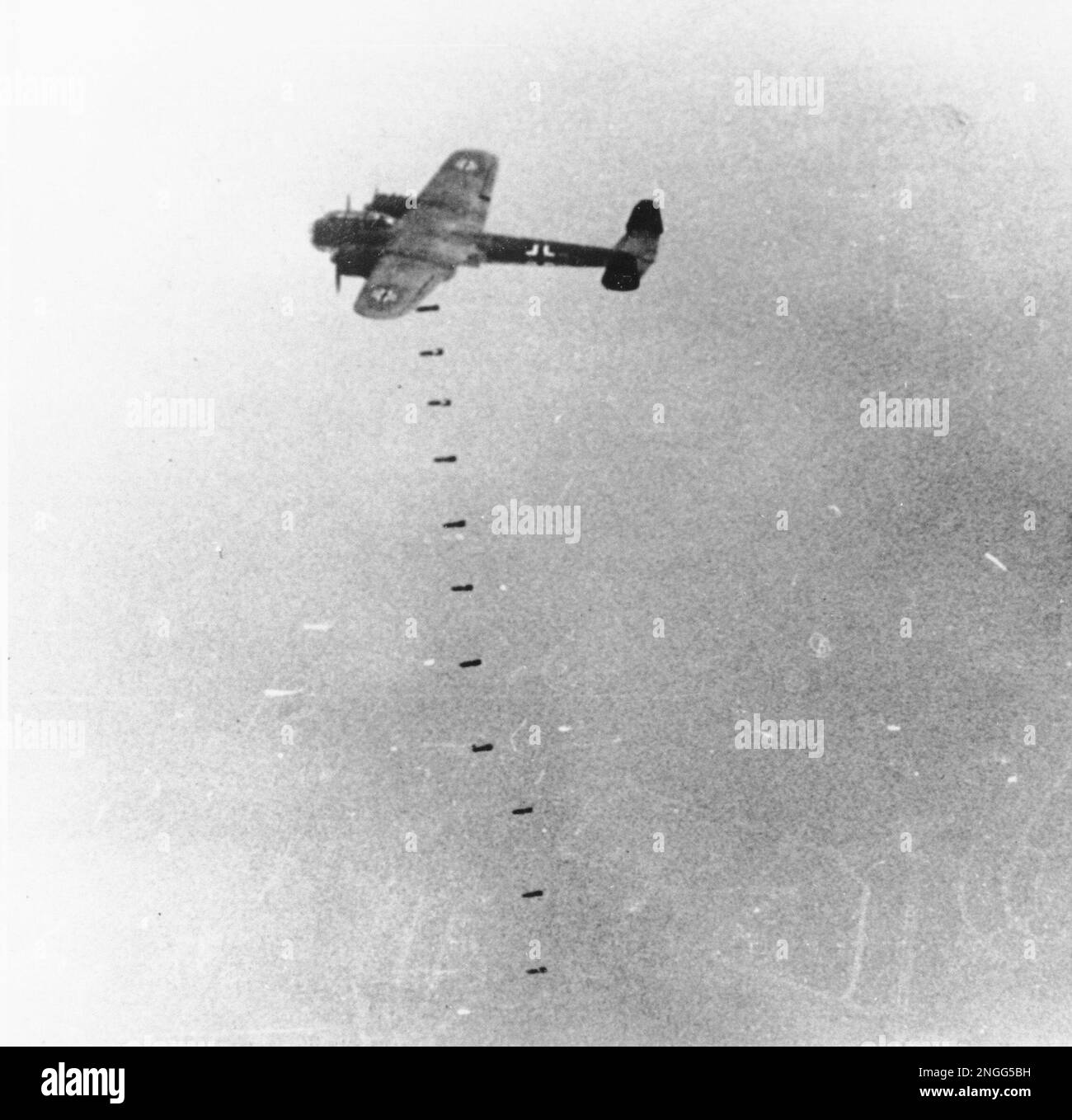 A German destroyer plane of the type Messerschmitt Me 110 is seen ...