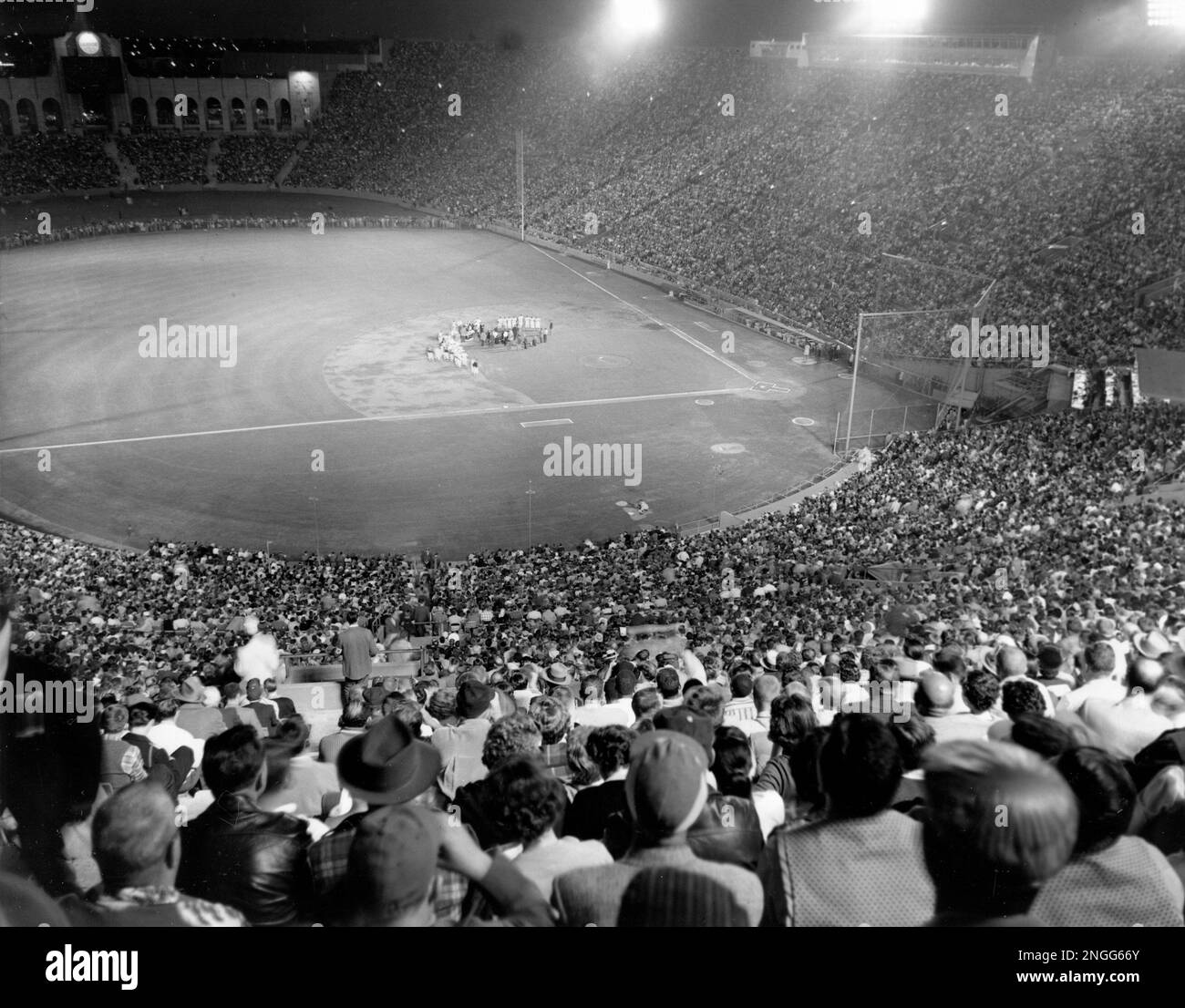 A crowd of 93,103, largest in the history of baseball, is in the stands ...