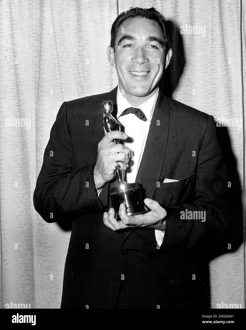 Oscar winner Anthony Quinn poses at the Academy Awards in Hollywood, Ca ...