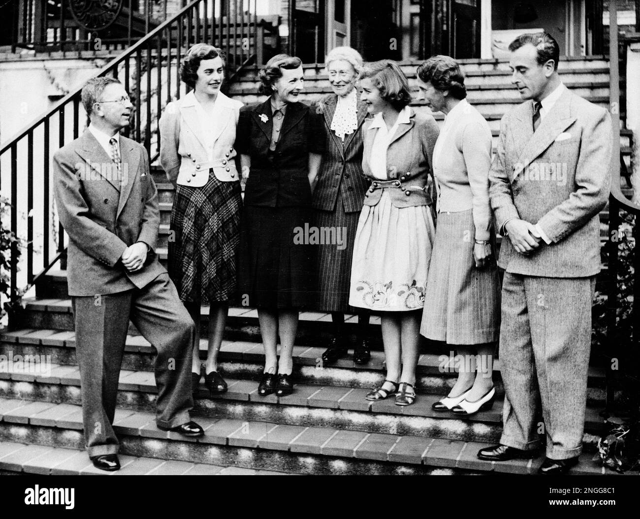 Lord Louis Mountbatten, far right, and his family receive a royal ...
