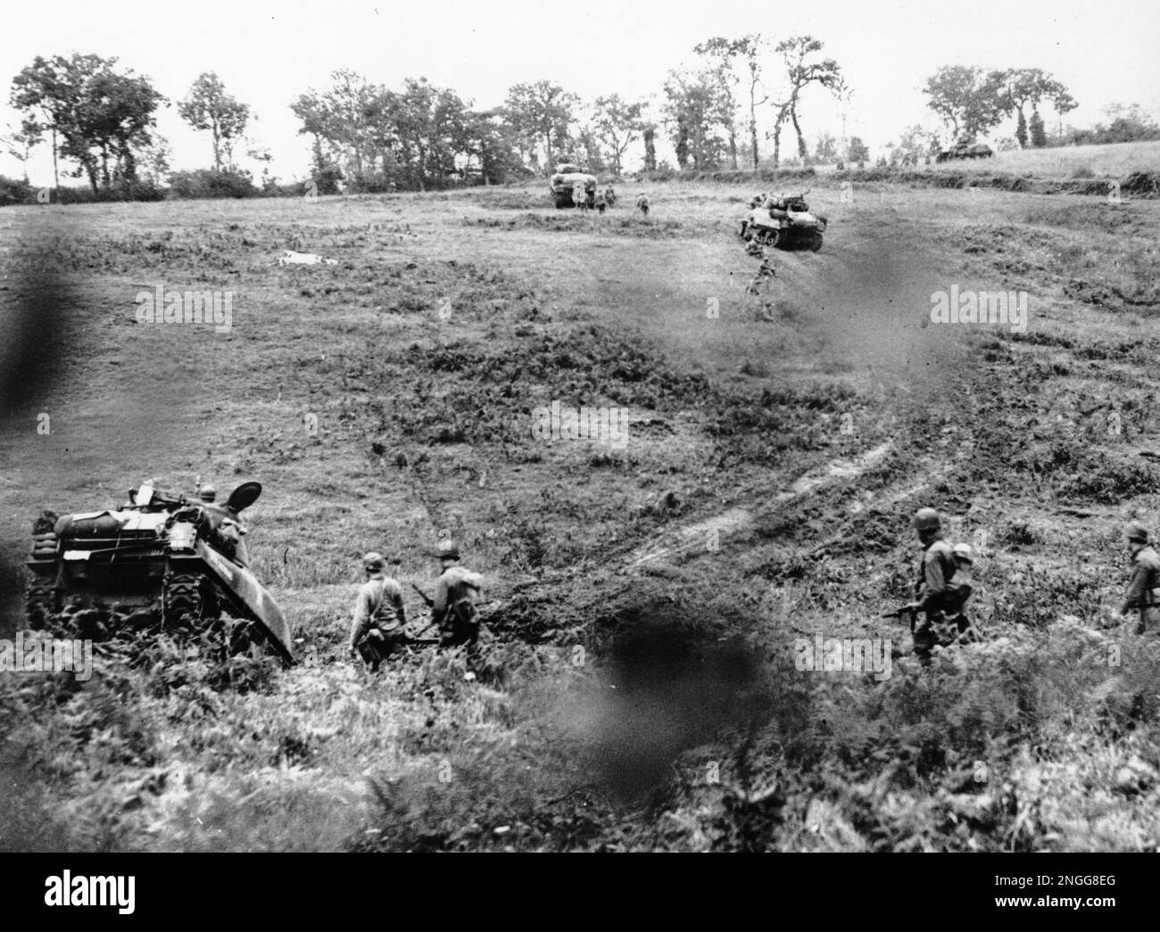 U.S. Army tanks are seen as they maneuver for positions during their ...