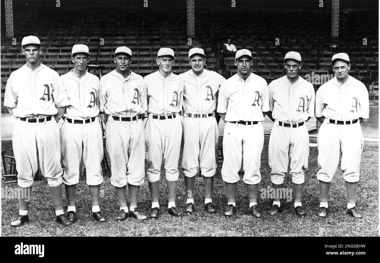 The pitching staff of the Philadelphia Athletics poses on Sept. 25 ...