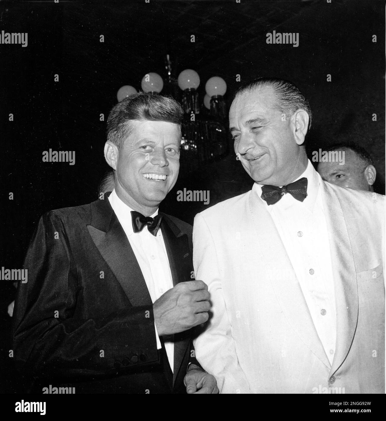 U.S. Sen. John F. Kennedy, left, and Sen. Lyndon Johnson, both running ...