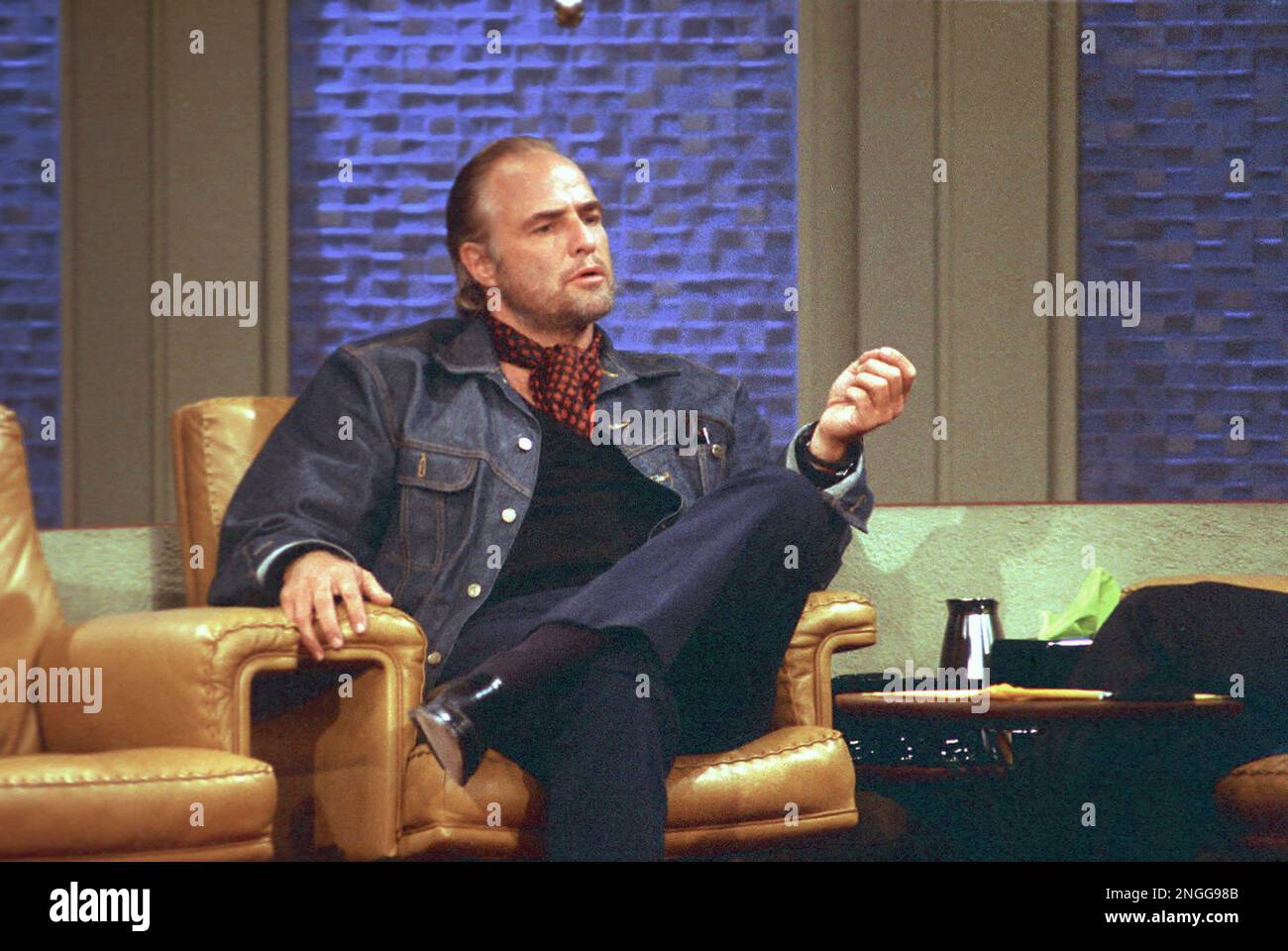 American actor Marlon Brando appears on the Dick Cavett Show on June 12 ...
