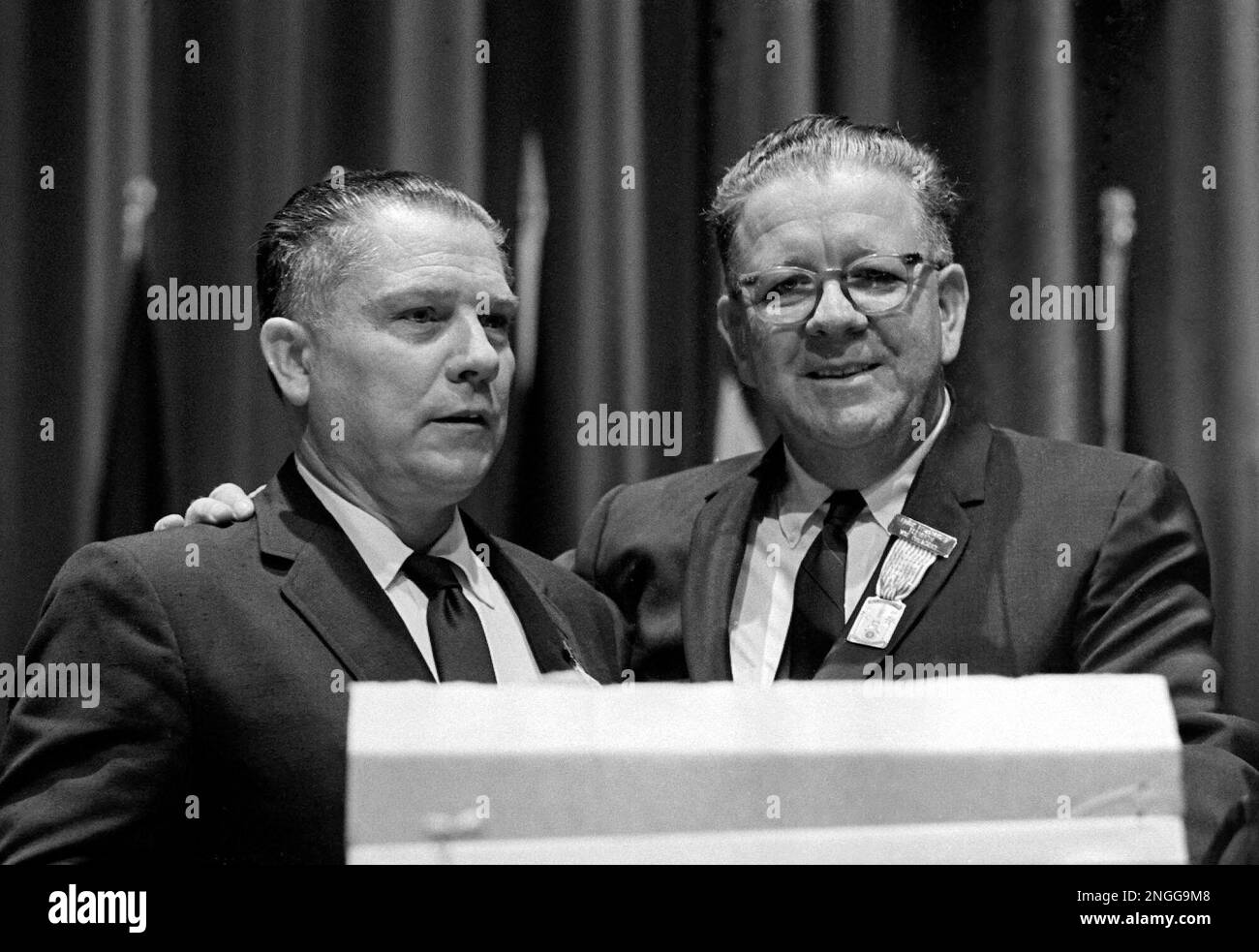 Teamsters Union President James R. Hoffa, left, and vice president ...